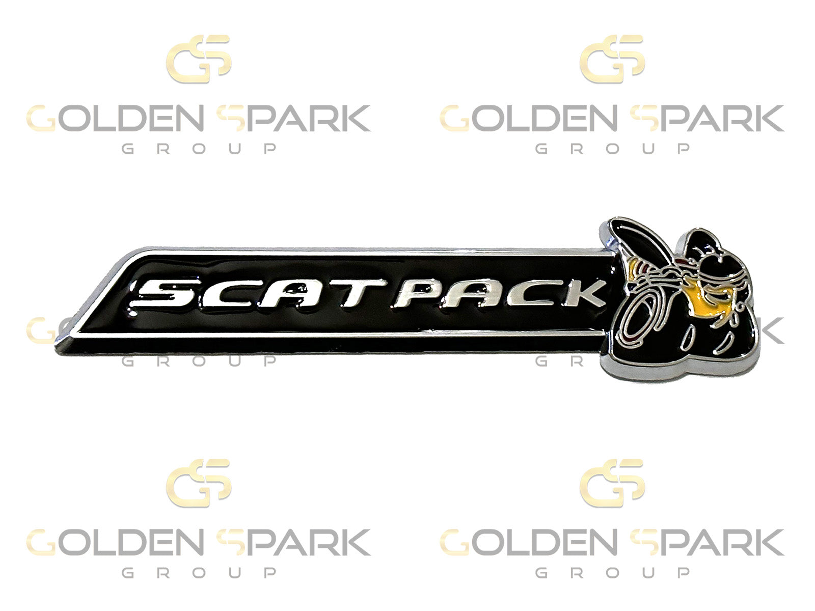 Dodge Scat Pack Letter Emblem - Chrome/Black/Yellow Accessory ...